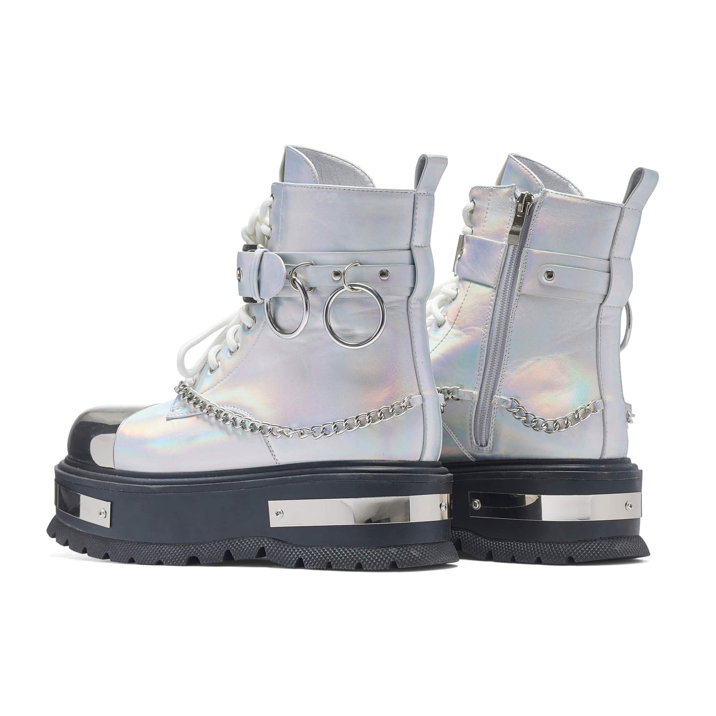 Borin Hardware Platform Boots - Silver Hologram – KOI footwear